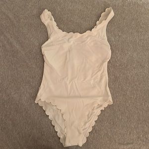 Mango | Swim | Mango White Scalloped Swimsuit | Poshmark